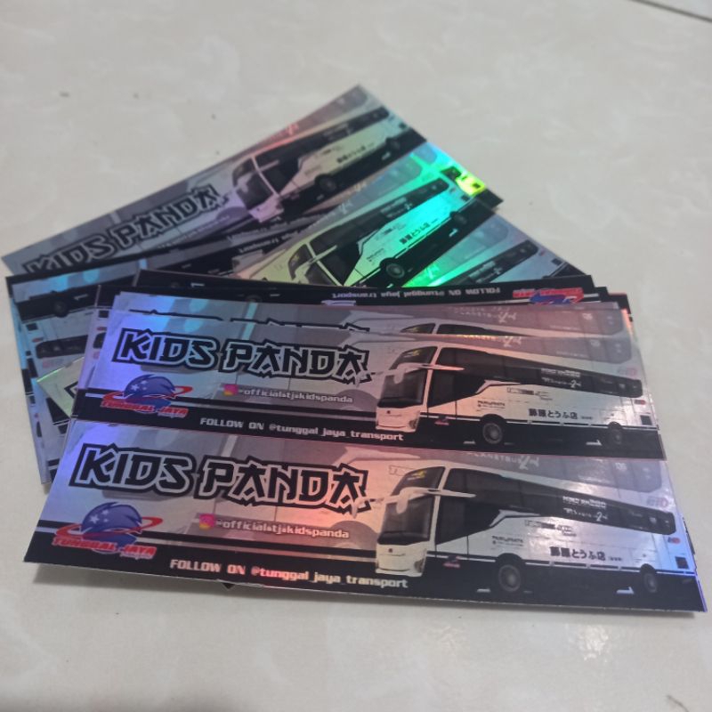 Jual 5 pasang stiker bus sticker bis hologram kids panda jb5 jetbus 5 ...