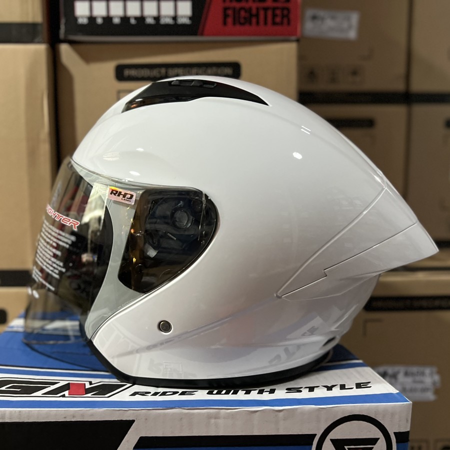 Jual HELM NHK N1 Max Solid White GLOSS SV HELM OPENFACE | Shopee Indonesia