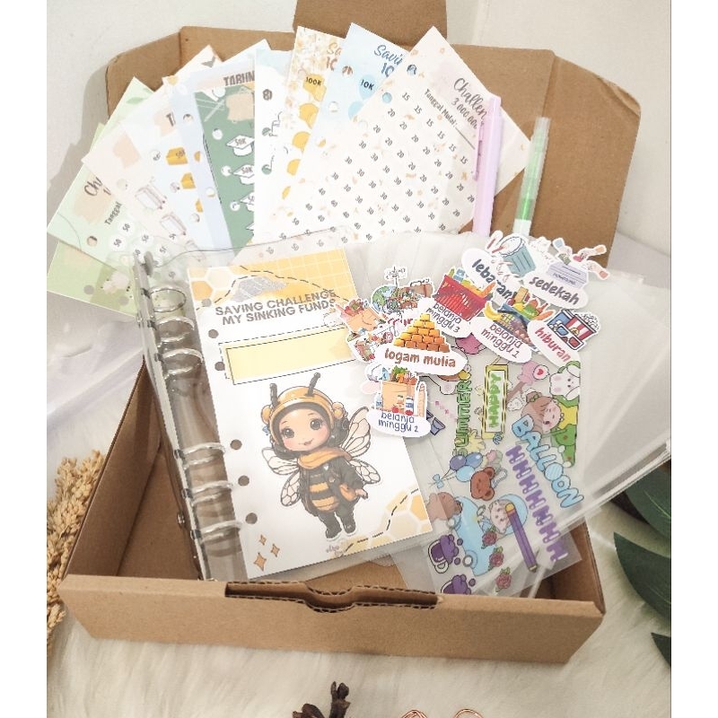 Jual PAKET LENGKAP Menabung Binder Nabung Transparant Saving Challenge ...