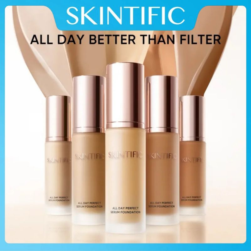 Jual SKINTIFIC All Day Perfect Serum Foundation Full Coverage 25ml ...