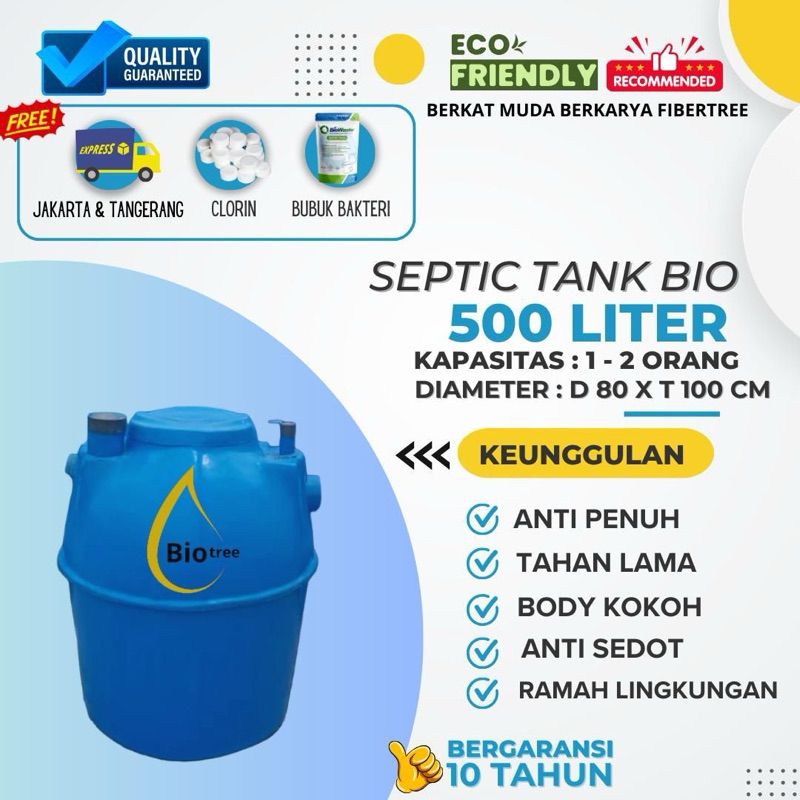 Jual septic tank bio biotech biotaff biofil biofilter biotank 500 liter ...