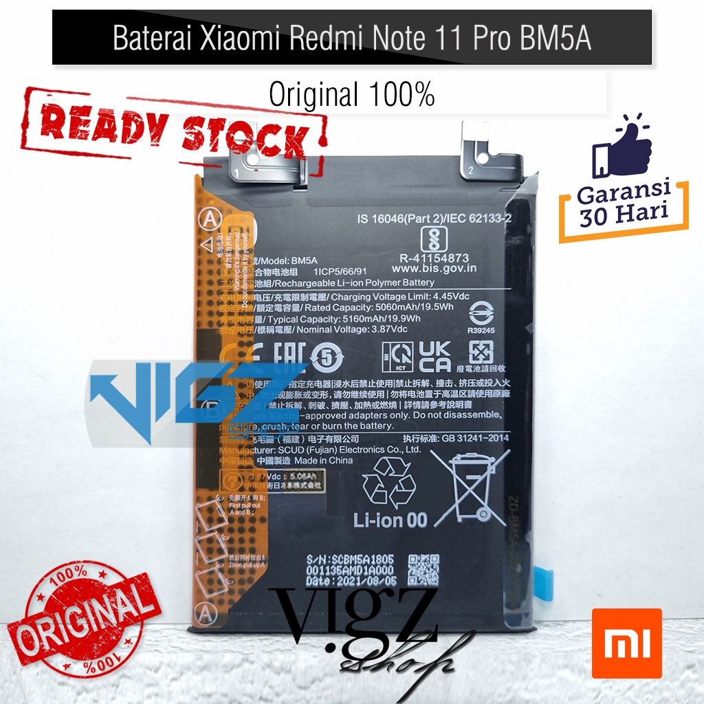Jual Baterai Xiaomi Redmi Note 11 Pro 4G Mi 11i BM5A Original 100% ...