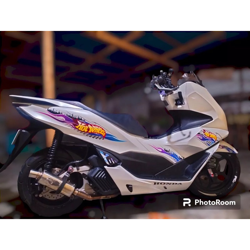 Jual STRIPING TRANSPARAN UV GLOSSY PCX 160 API HOT WHEELS | Shopee ...