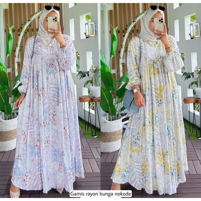 Jual Gamis Dress Motif Bunga Pesta Mewah Elegan terbaru 2024 | Shopee ...