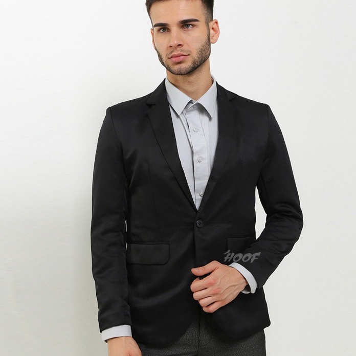 Jual Hot HOOF Blazer Pria dan Jas Pria Black El | Shopee Indonesia