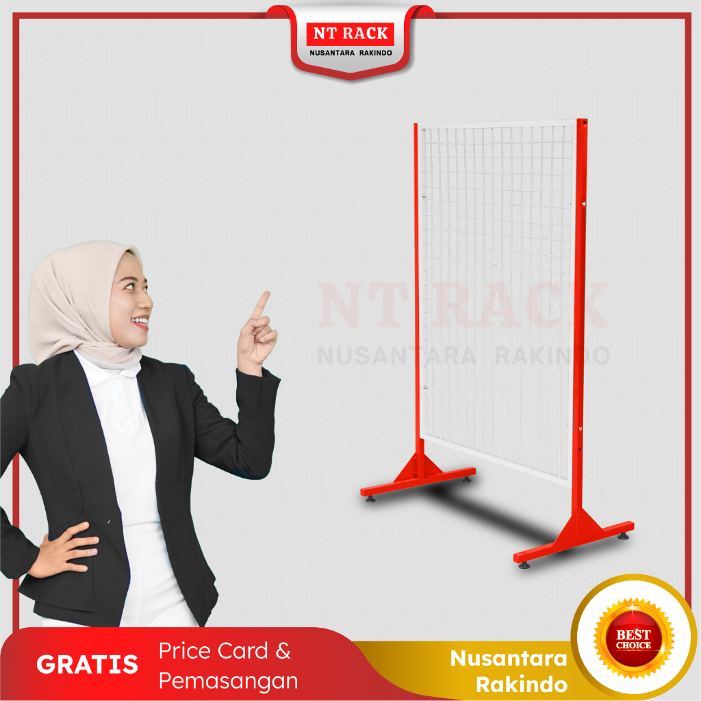 Jual [DISKON RAK DISPLAY] Rak Mundo Standing Ram Backmesh Display Tiang ...