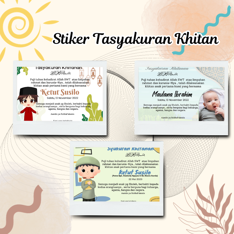 Jual PART 2\Stiker Tasyakuran Khitan/Sunatan /isi 20pcs/Syukuran ...