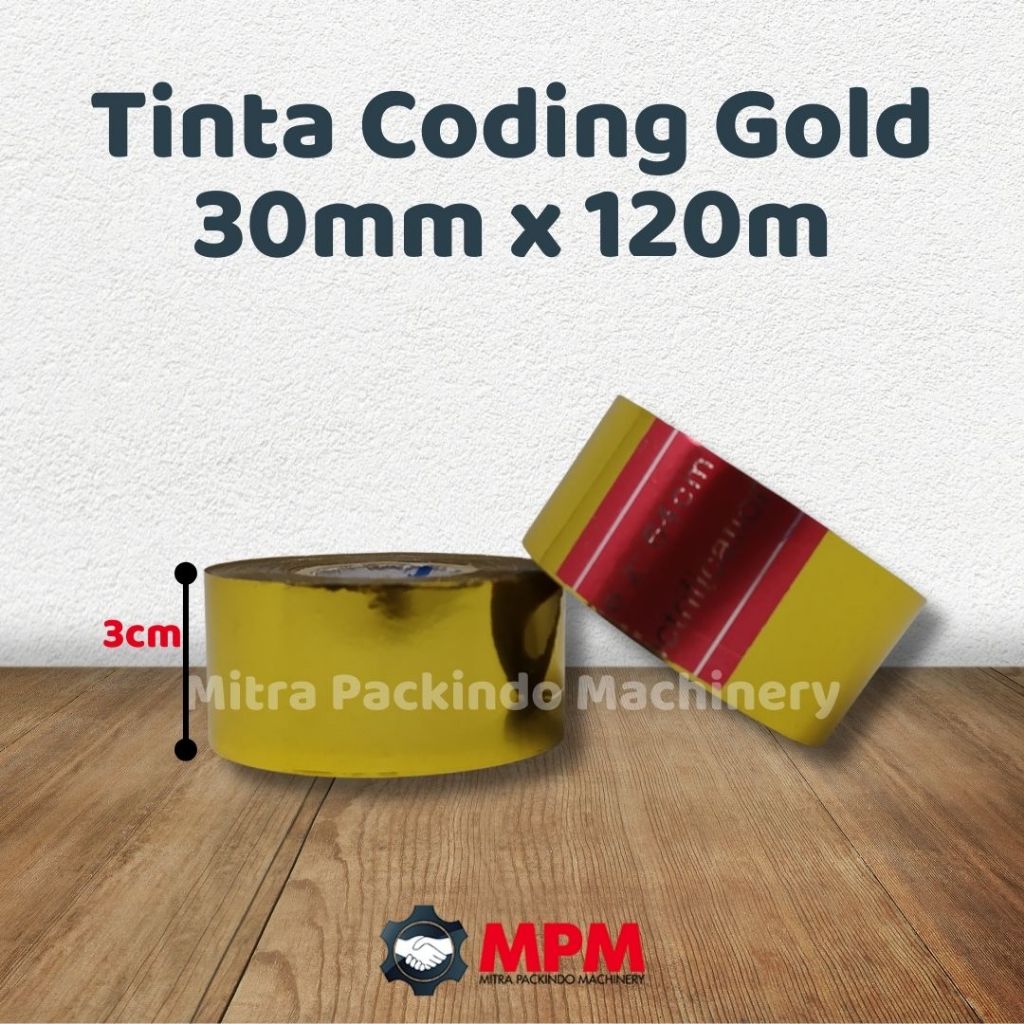 Jual Tinta Coding Emas Mesin Coding Ribbon Tape Gold 30mm x 120m ...