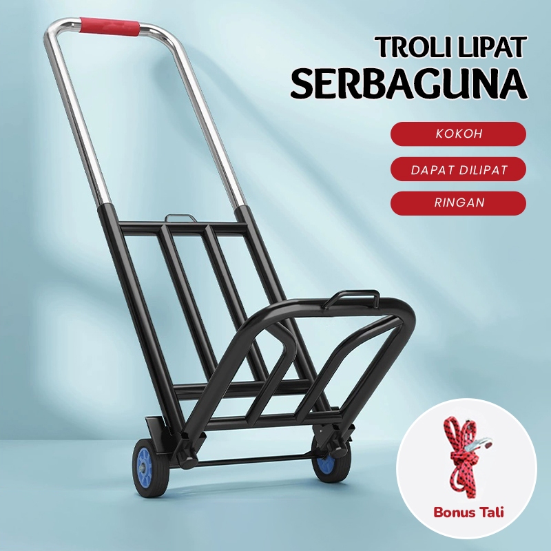 Jual (FREE TALI) Troli Barang Lipat 100kg Hand Truck Folding Cart ...