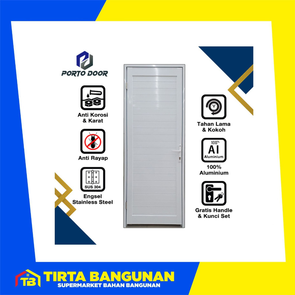 Jual PINTU ALUMUNIUM PORTO DOOR A SPR 70X200 CM FULL PANEL PUTIH ...