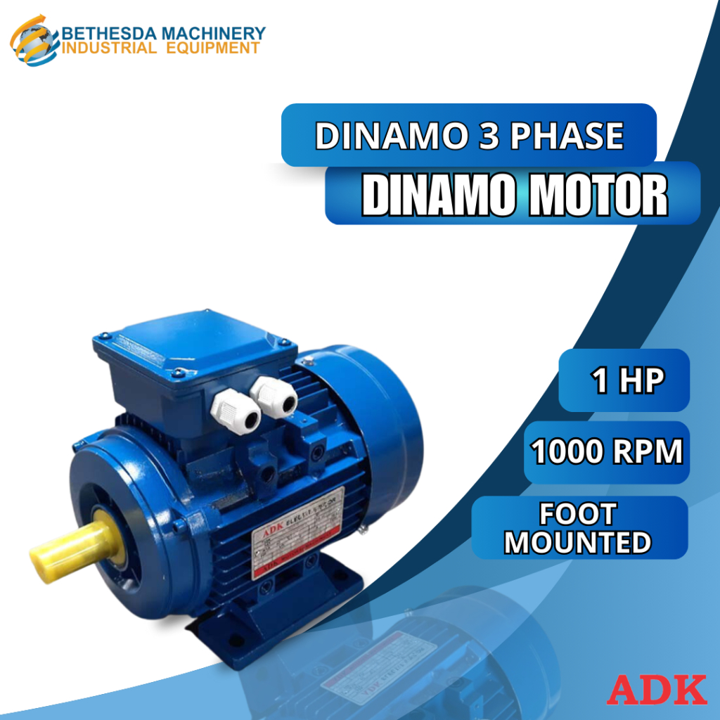 Jual Mesin Motor Electro 1 Hp/0.75 Kw 3 Phase ADK Dinamo Listrik 2 4 6 Pole | Shopee Indonesia