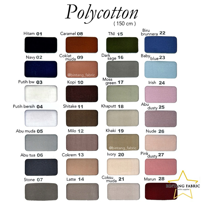 Jual Bahan Kain Kerudung Segiempat Polycotton Fine (Lebar 150cm) per 0 ...