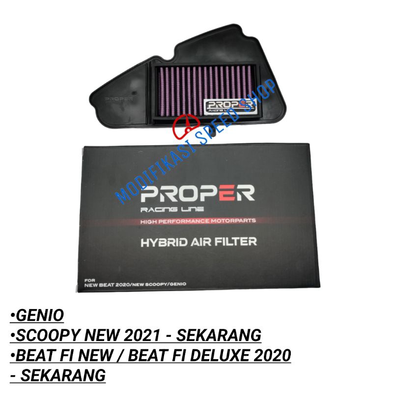 Jual FILTER UDARA HYBRID PROPER RACING LINE GENIO BEAT DELUXE SCOOPY ...