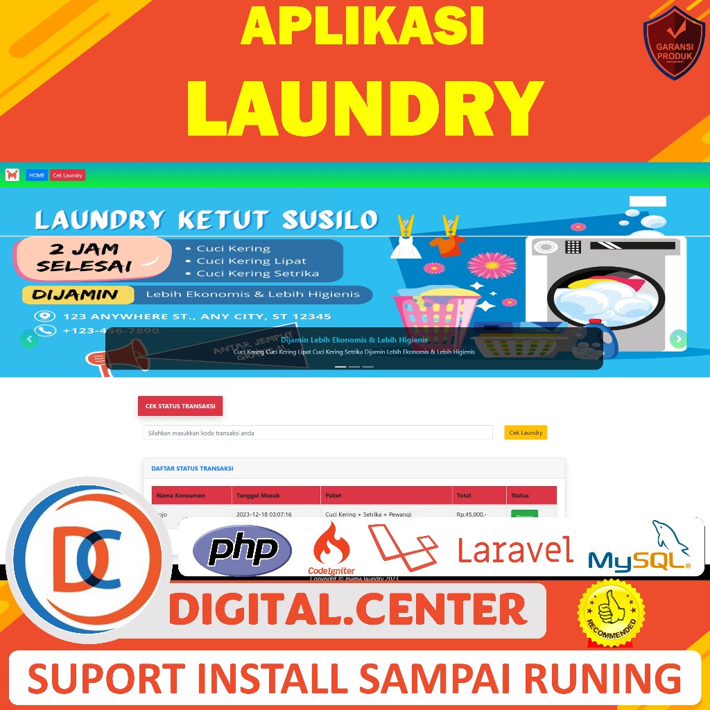 Jual Aplikasi Sistem Informasi Laundry Berbasis Website | Shopee Indonesia