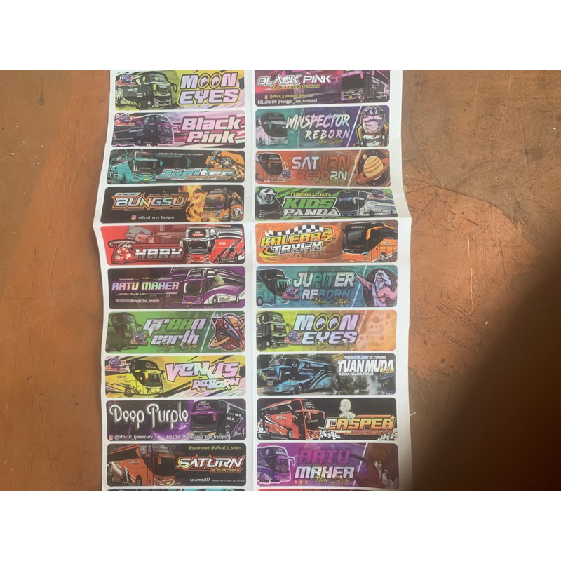 Jual stiker bus mania sticker bus trans 1 lembar / sticker bis basuri ...