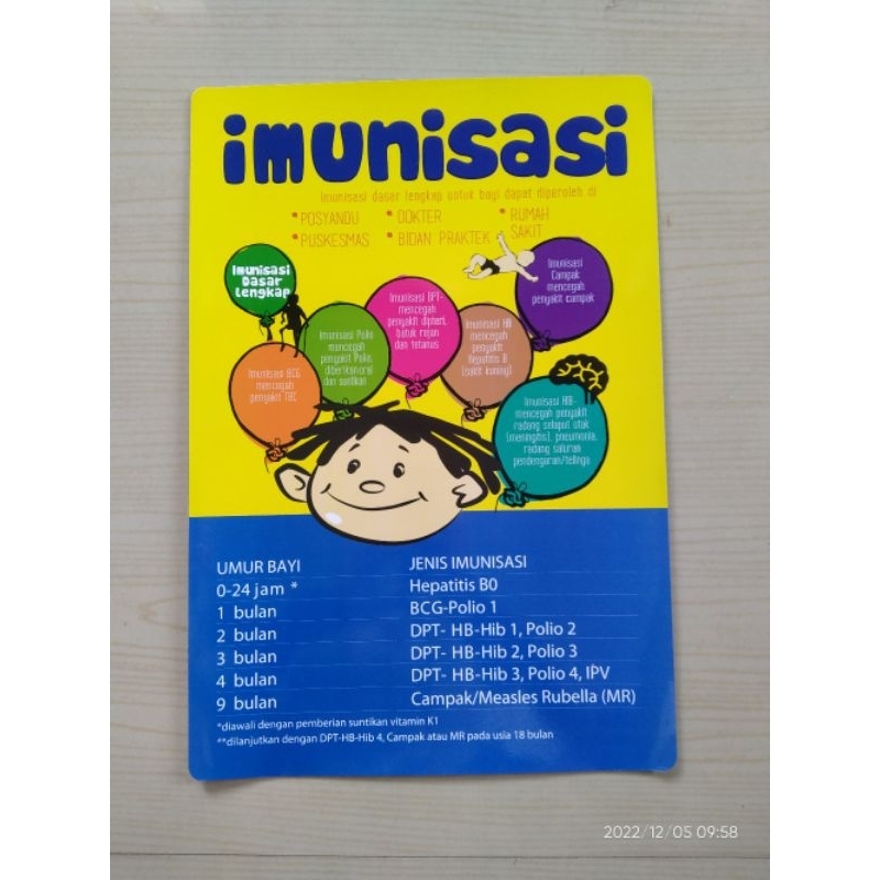 Jual Poster Imunisasi Dasar Lengkap Untuk Bayi Kode 81 | Shopee Indonesia