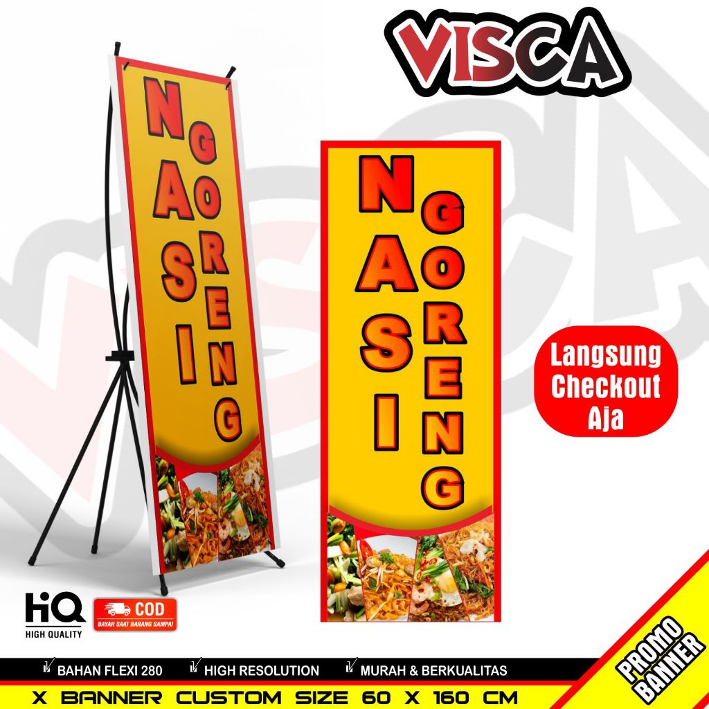 Jual Paket Lengkap Spanduk X Banner Sudah Pakai Tiang Nasi Goreng ...
