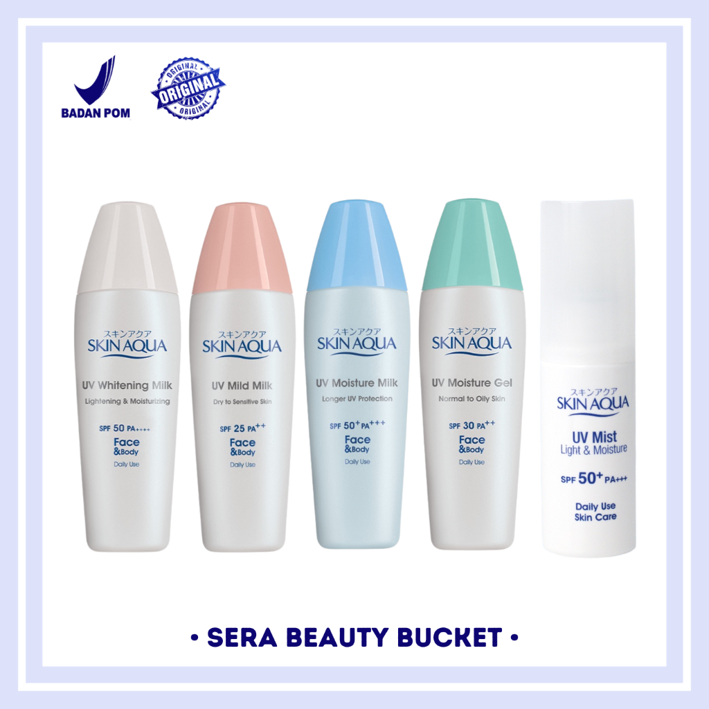 Jual SKIN AQUA Sunscreen | UV Whitening Milk SPF20 | UV Mild Milk SPF25 | UV Moisture Milk SPF50 ...