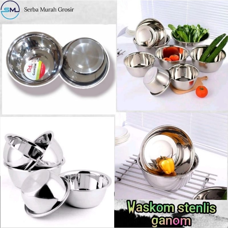 Jual waskom stenlis/baskom serbaguna/mangkok cuci beras/waskom stenlis ...