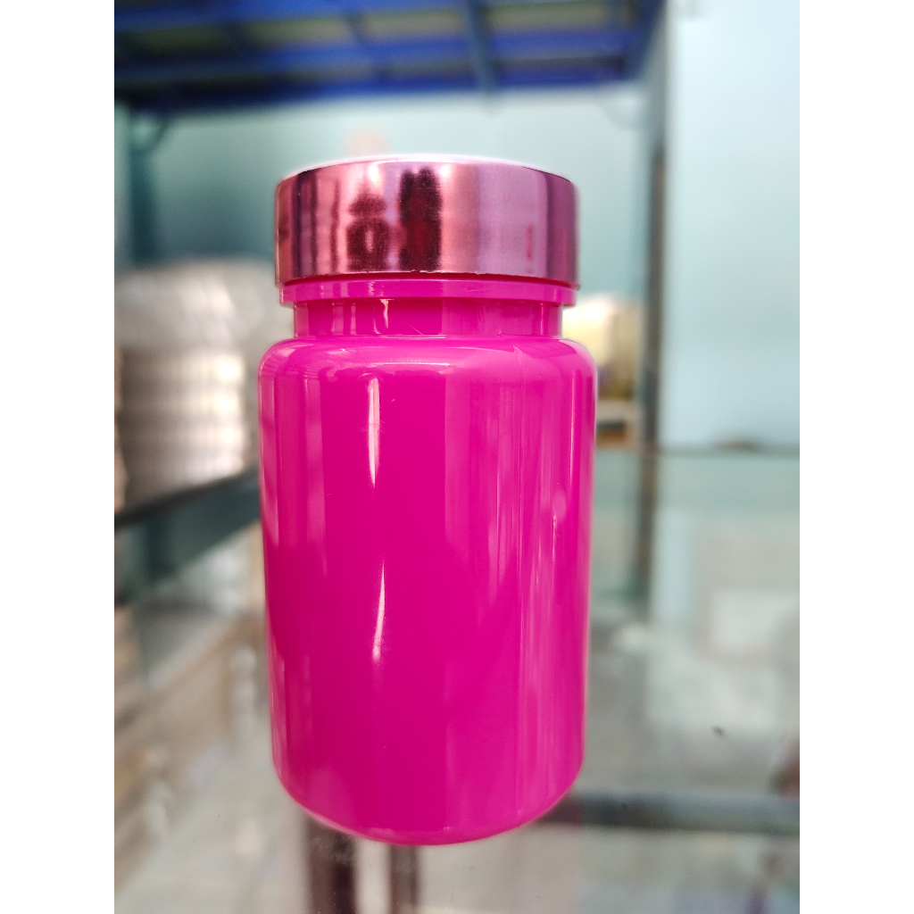 Jual Botol Kapsul Obat isi 30- 40 Pink 100ml + Pluginner | Shopee Indonesia