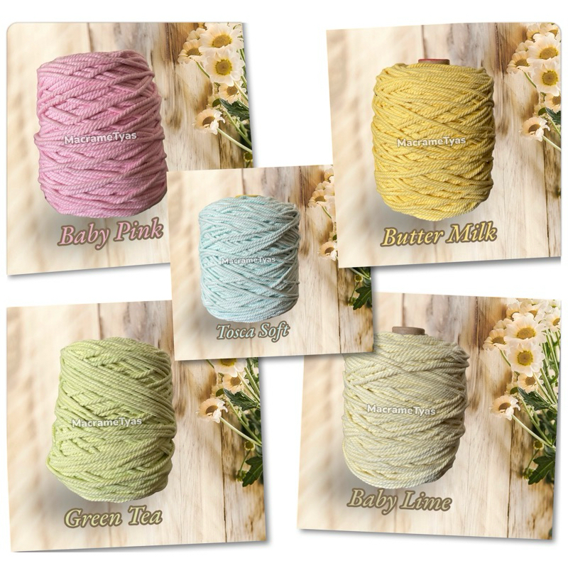Jual Tali Macrame Warna pastel - Benang macrame - cottone Rope | Shopee ...