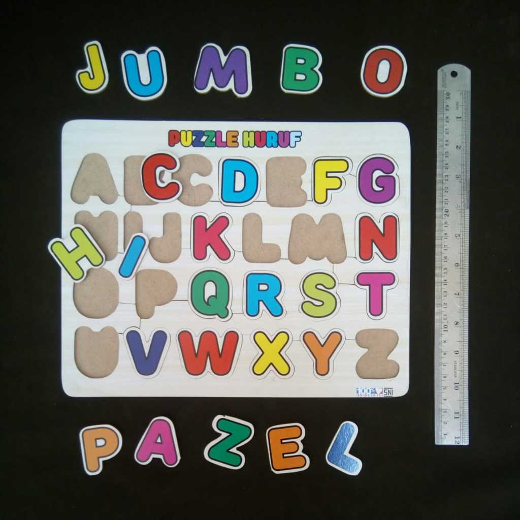 Jual [ BIG ] Puzzle Huruf Besar Kapital ABC Kayu SNI Mainan Edukasi ...