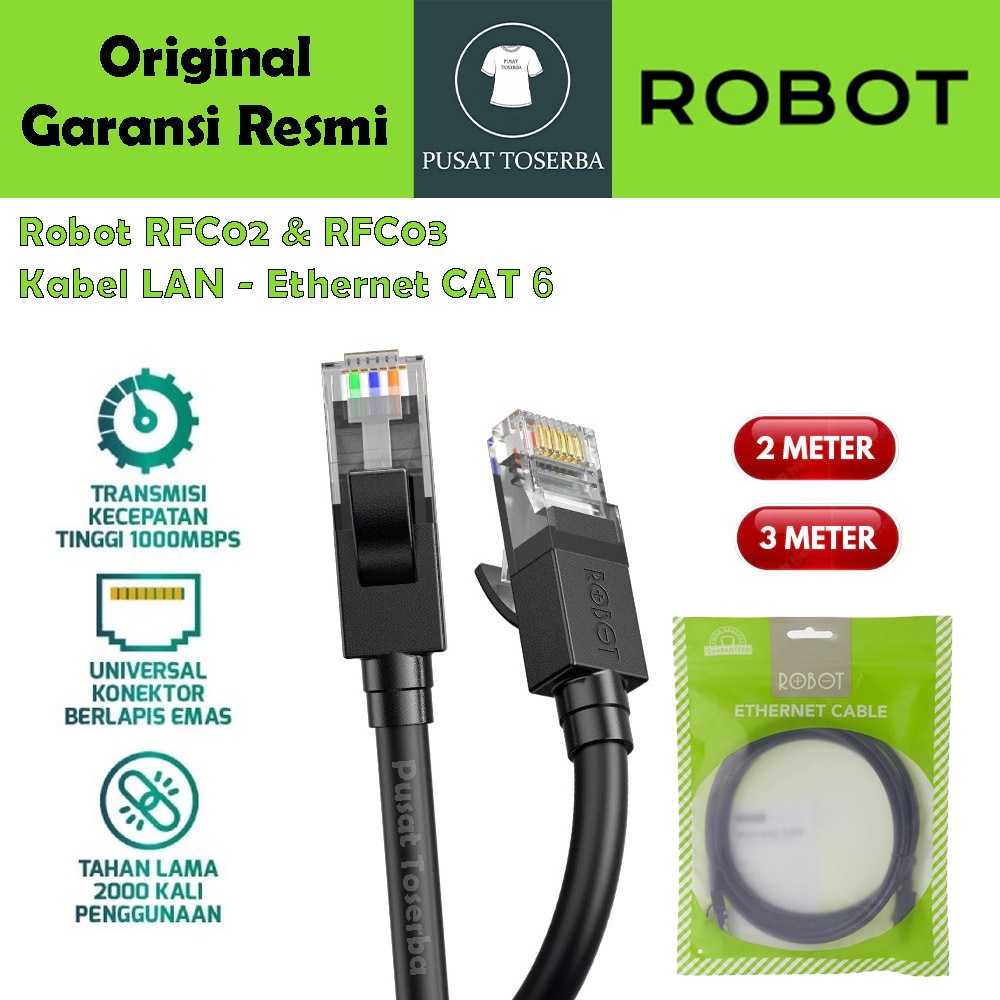 Jual Kabel LAN Robot RFC02 & RFC03 Ethernet UTP CAT6 Compatible With All RJ45 Universal Original ...
