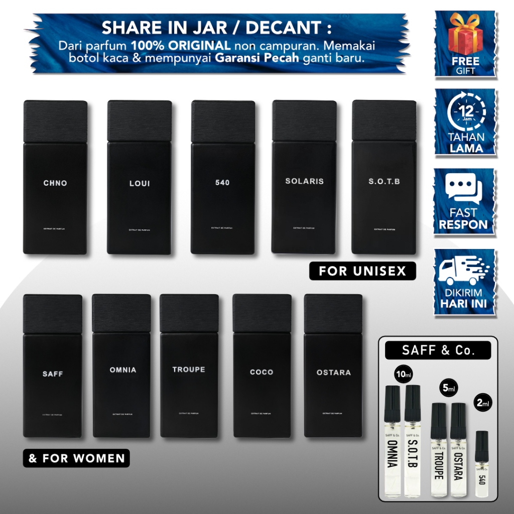 Jual SAFF AND CO DECANT (SHARE IN JAR) Travel Size 2/5/10ML SOTB CHNO ...