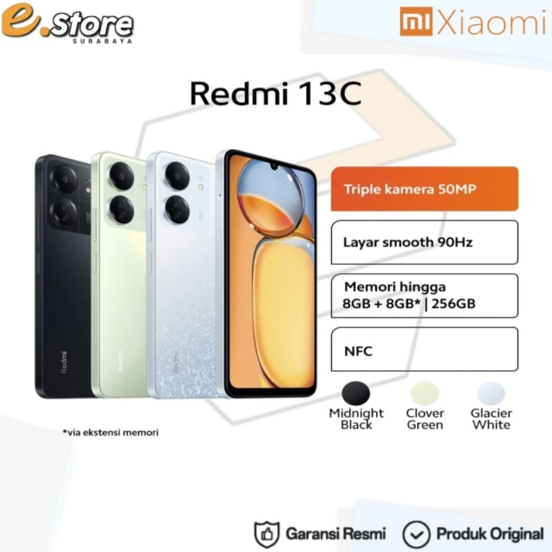 Jual Xiaomi Redmi 13C 6GB/128GB New Segel 100% Original & Bergaransi Resmi Xiaomi TAM | Shopee ...
