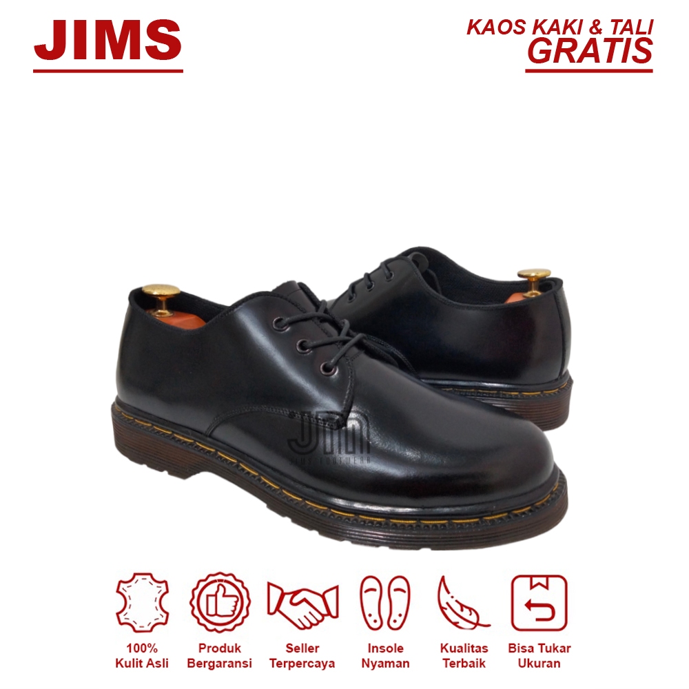 Jual 38-45 JIMS 1991 : Sepatu Derby Docmart Pria 3 Hole Kulit Asli ...