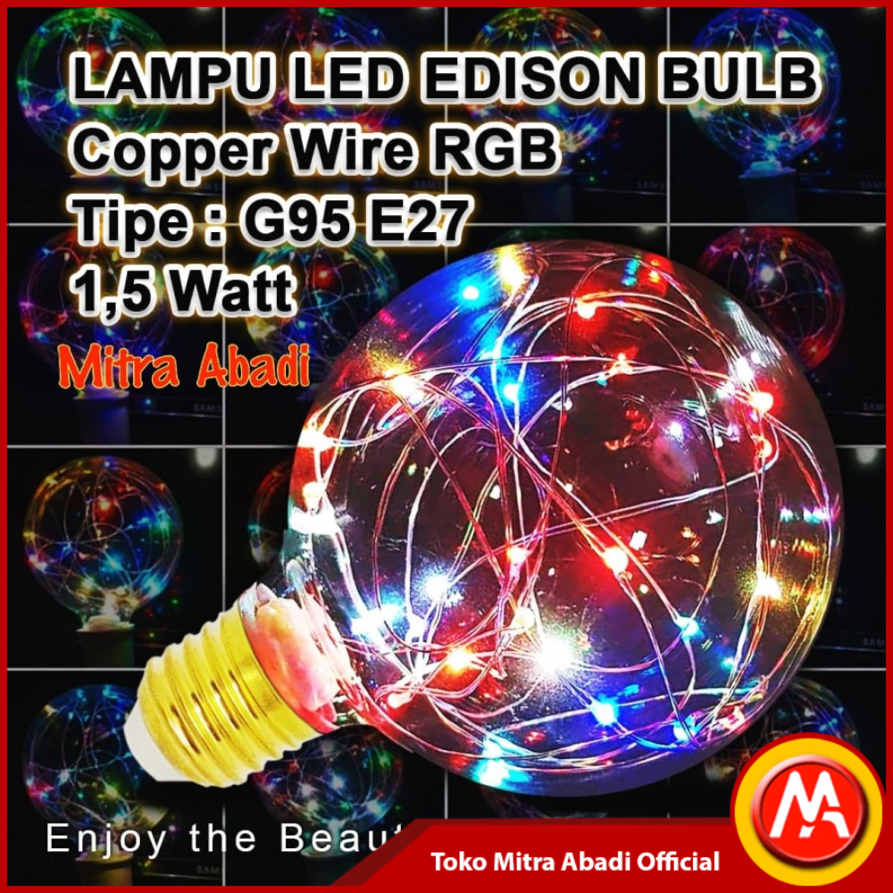 Jual Lampu Bulb LED Edison Cooper Wire Vintage G95 1,5W Fitting E27 ...