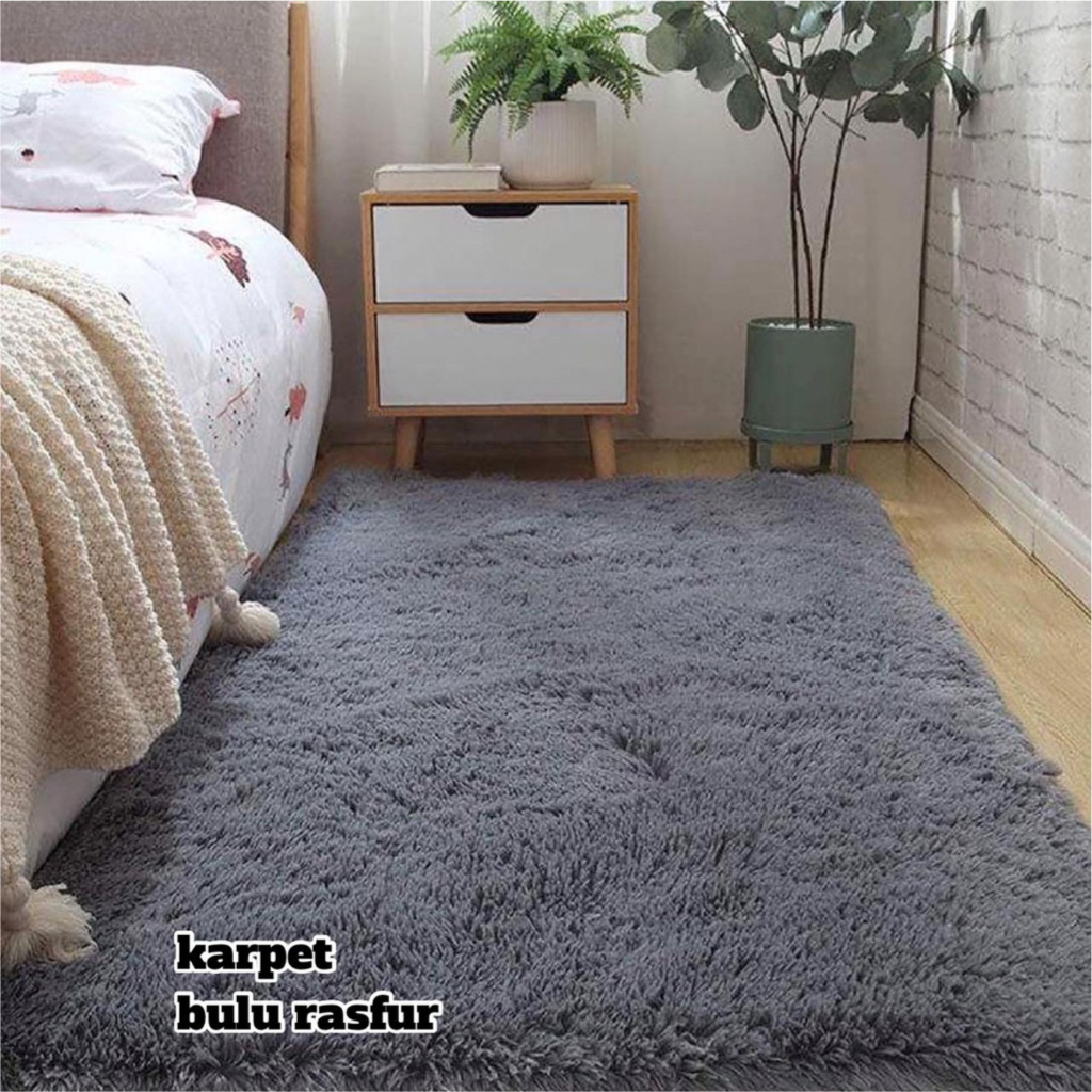 Jual KARPET BULU RASFUR UK 100X160CM TEBAL 5CM BISA COD | Shopee Indonesia
