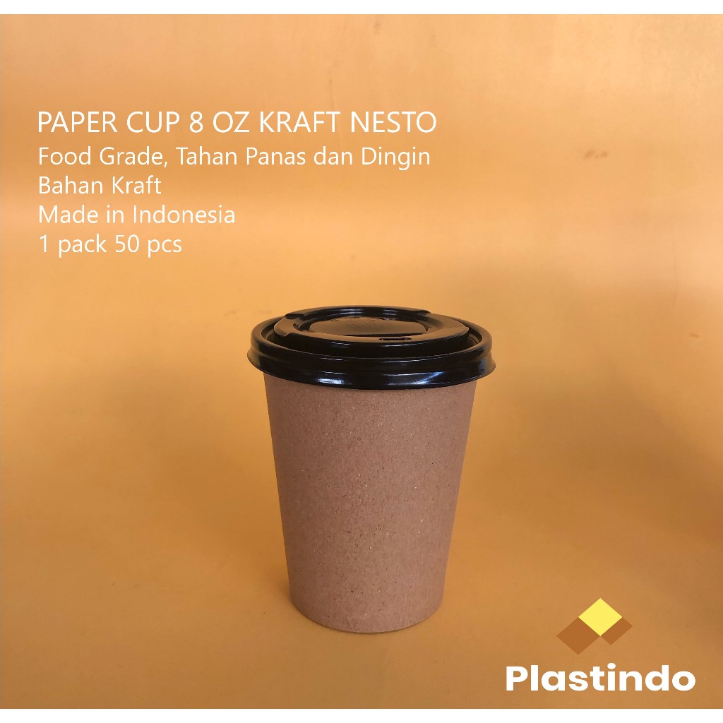 Jual PAPER CUP GELAS KRAFT BROWN COKLAT 8 OZ 240ML | GELAS KERTAS 8OZ 240ML | PAPERCUP CUP ...