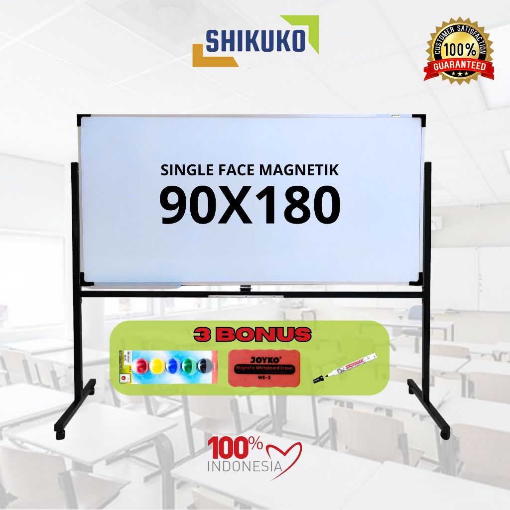Jual White Board Standing Magnet Papan Tulis Whiteboard 90 x 180 cm Bonus Penghapus,Spidol,Pin ...