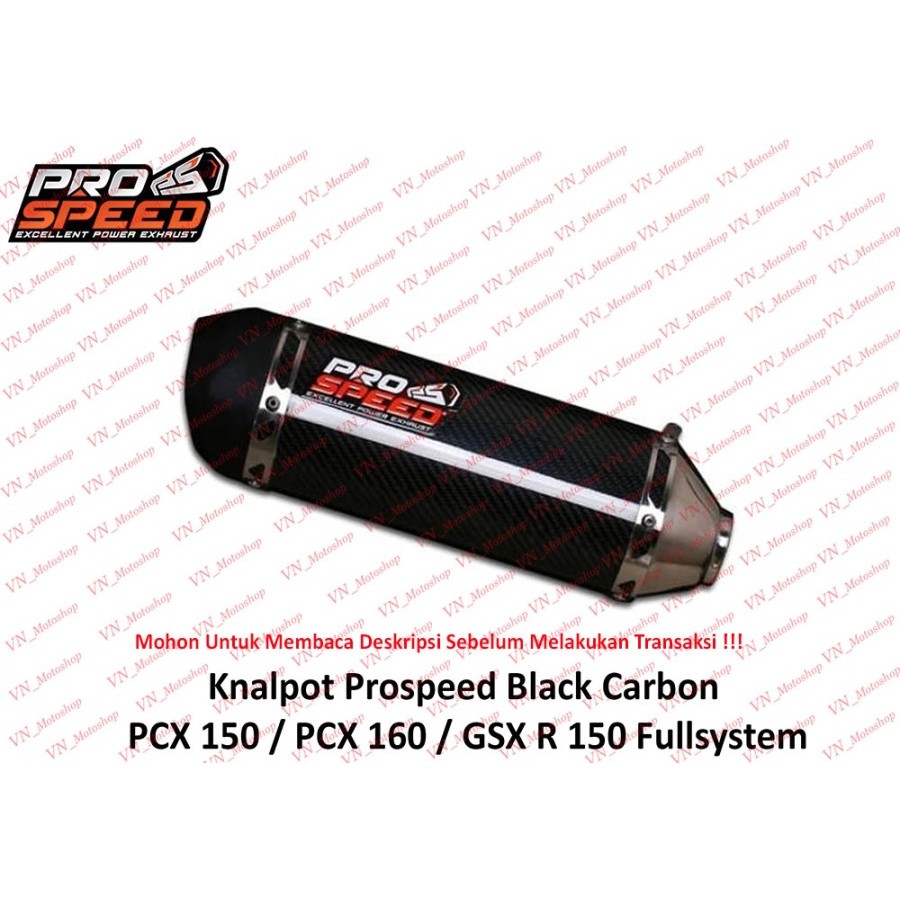 Jual Knalpot Prospeed Black Carbon PCX 150 PCX 160 GSX 150 Fullsystem ...