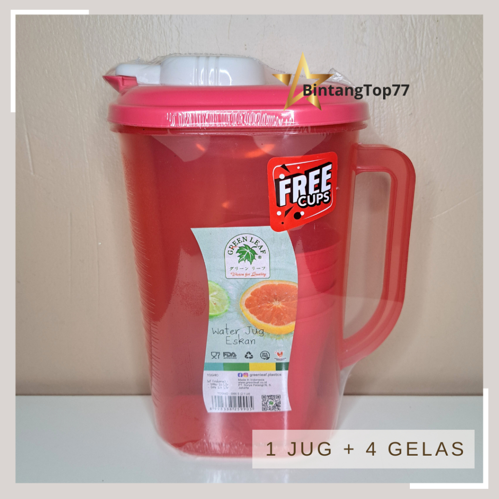 Jual Waterjug / Pitcher Plastik Toshio Greenleaf 2100 Ml Eskan 5990 S ...