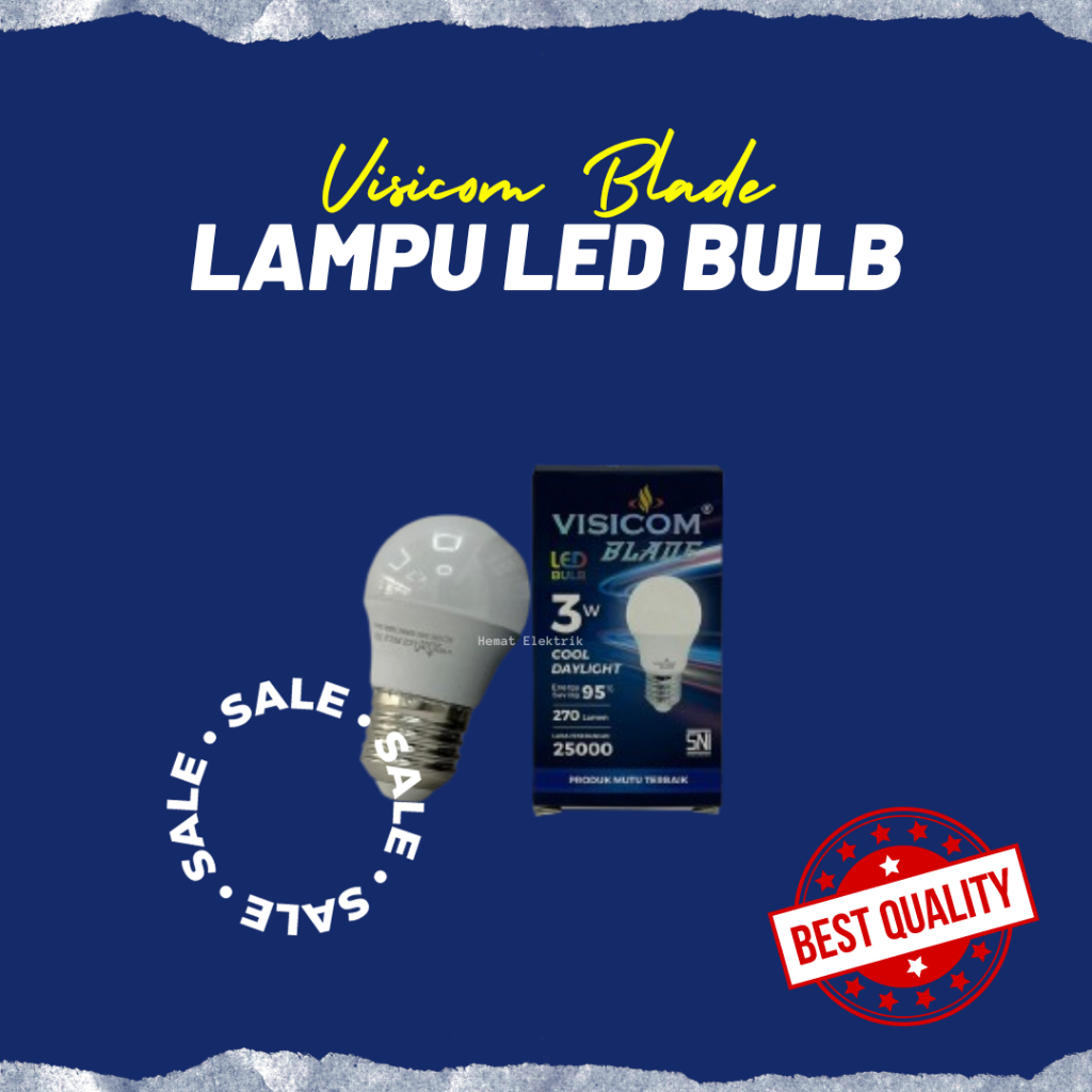 Jual Bohlam LED Visicom Blade Untuk Kamar dan Rumah Warna Putih 3 Watt | Shopee Indonesia