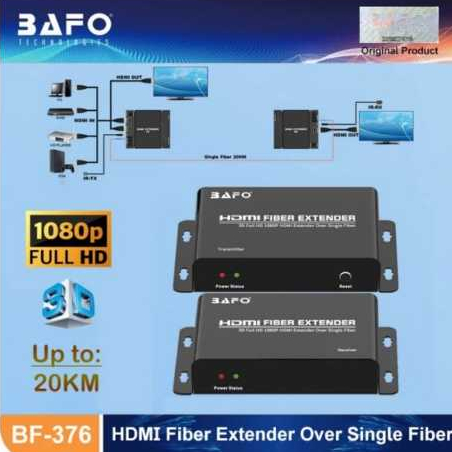 Jual BAFO HDMI Extender FO Fiber Optic Up to 20KM BAFO BF-376 20.000 ...
