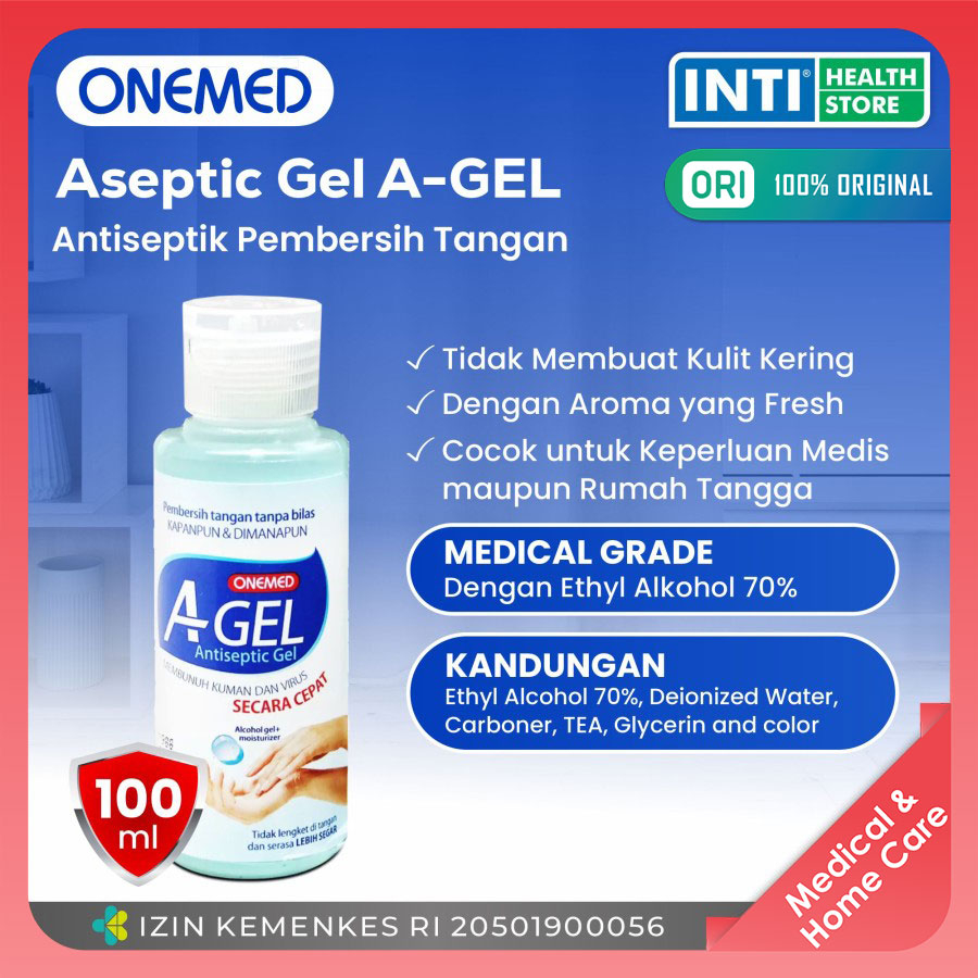 Jual ONEMED Aseptic Gel 100ml / 50ml | Pembasuh Tangan | Hand Sanitizer ...