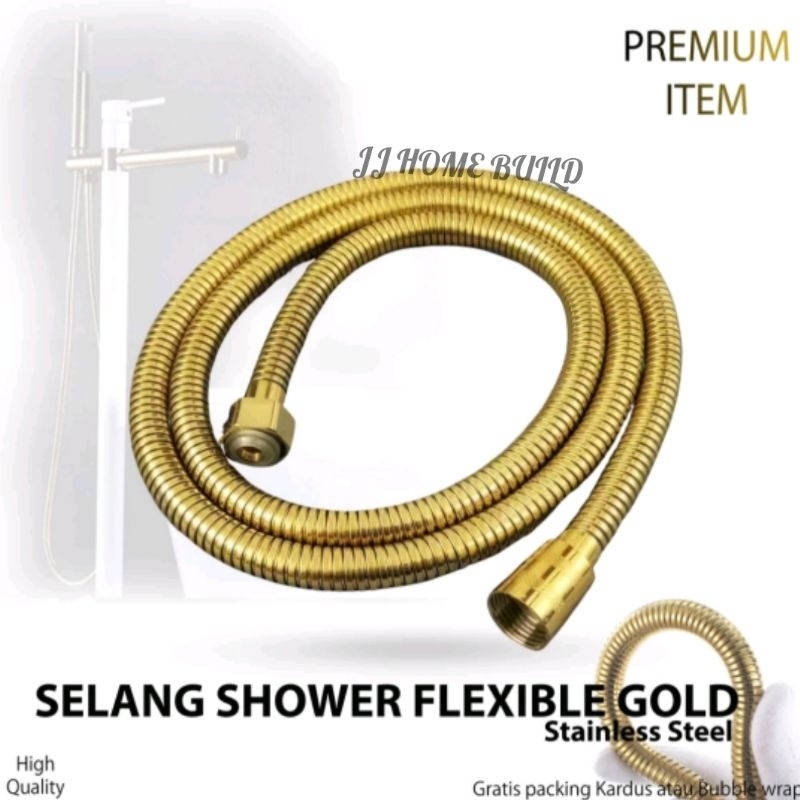 Jual Selang Flexibel / Selang Shower Flexible Gold 1.5 meter | Shopee ...