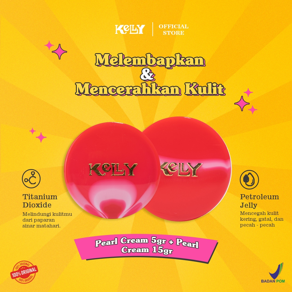 Jual Kelly Pearl Cream 15gr + Kelly Pearl Cream 5gr Original BPOM ...