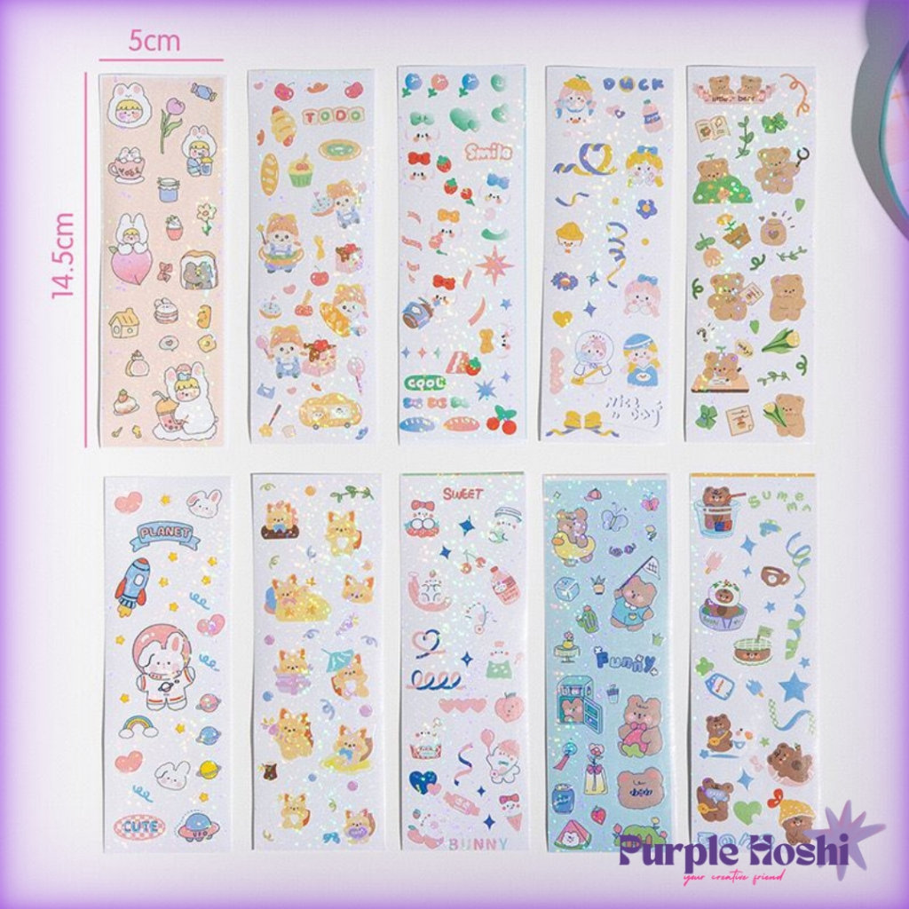 Jual Purple Hoshi Sticker 10 Lembar Third Series Lucu Cartoon Kids Cute ...