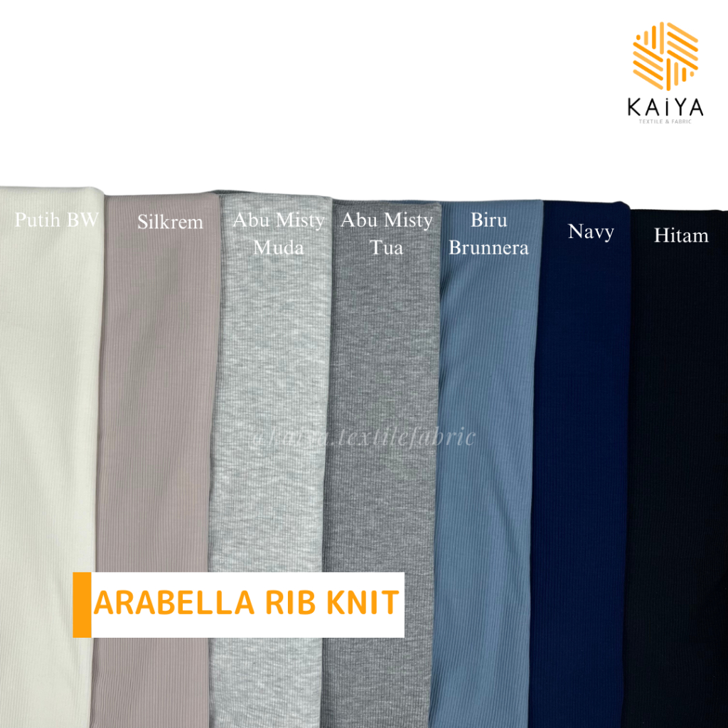 Jual Kaiya Textile & Fabric Bahan Kain Arabella Rib Knit per 0,5 kg ...