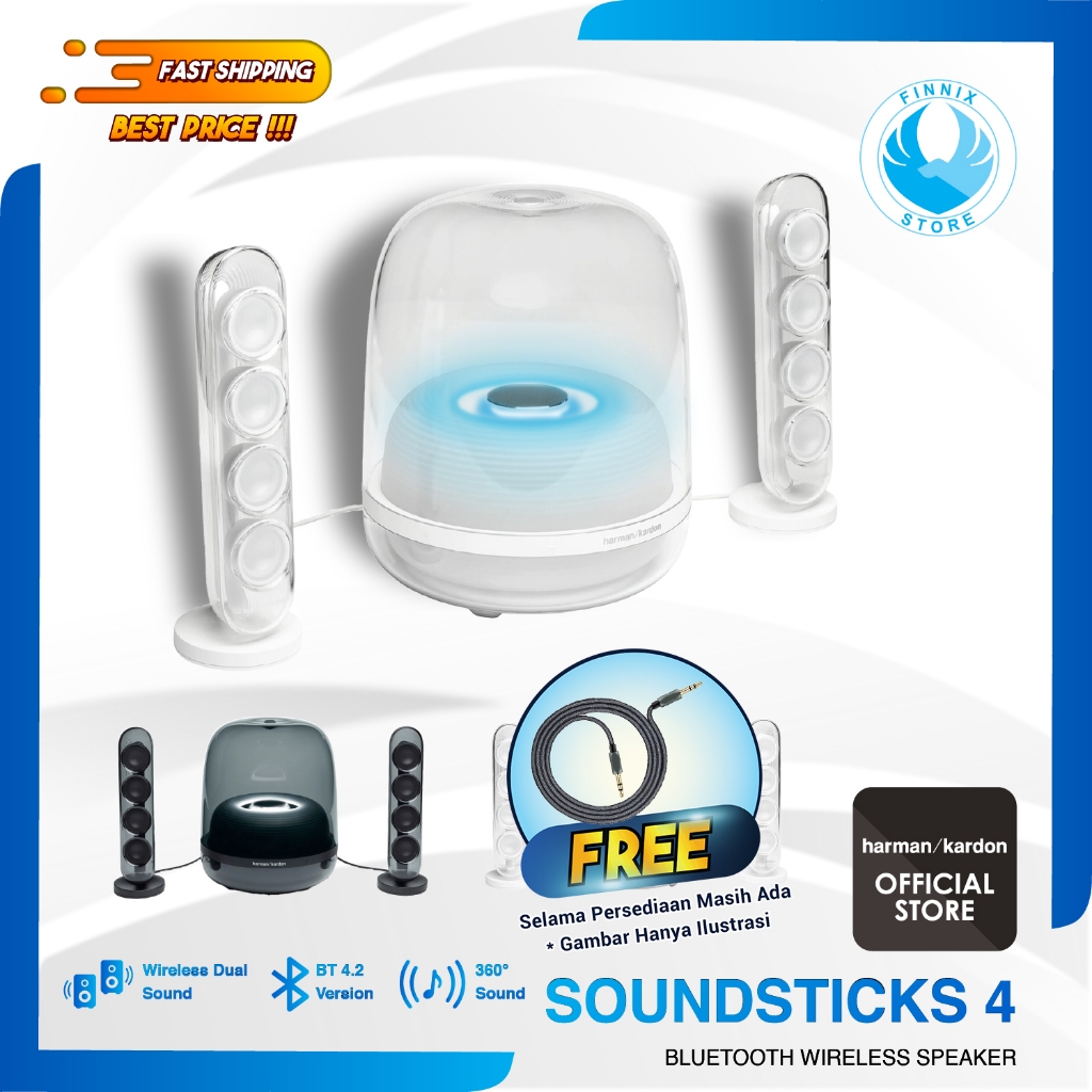 Jual Harman Kardon SoundSticks 4 / Sound Sticks 4 Bluetooth Speaker ...