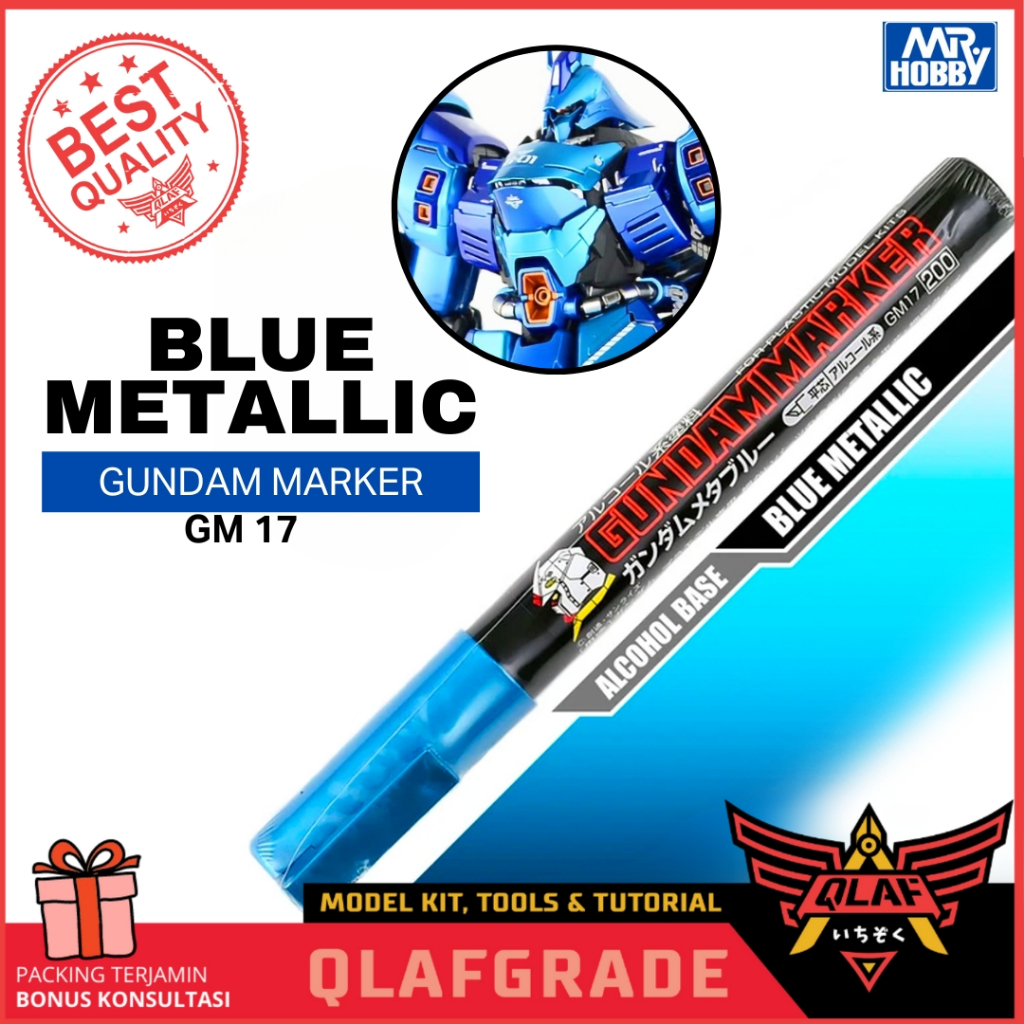 Jual GUNDAM MARKER METALLIC BLUE GM17 GM 17 repaint gundam model kit mr hobby | Shopee Indonesia