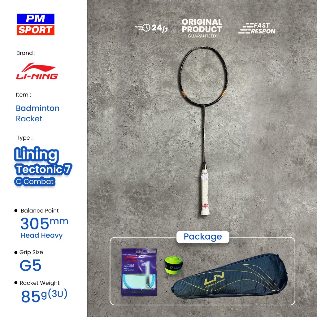 Jual RAKET BADMINTON / BULUTANGKIS LINING TECTONIC 7 COMBAT | Shopee ...