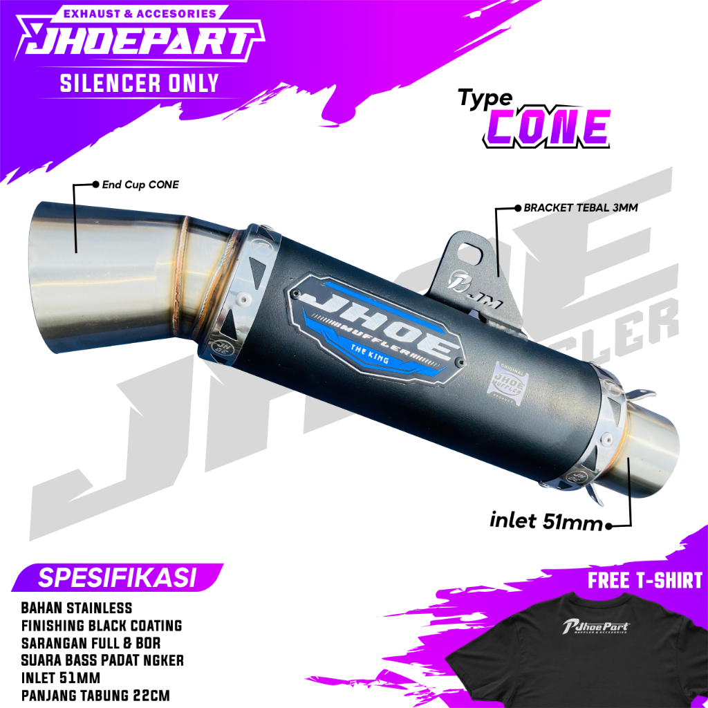 Jual Silencer knalpot racing inlet 50 type CONE By Jhoe Muffler ...