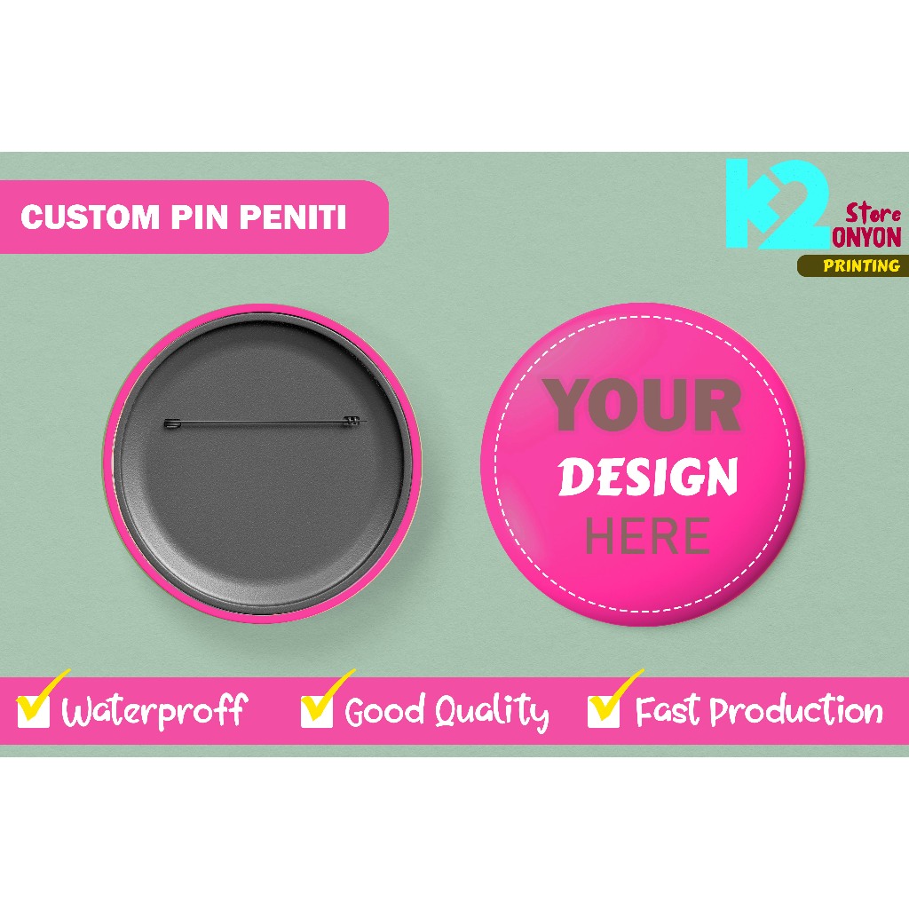 Jual Cetak Pin Peniti Bulat Custom Gambar - Pin Peniti | Shopee Indonesia