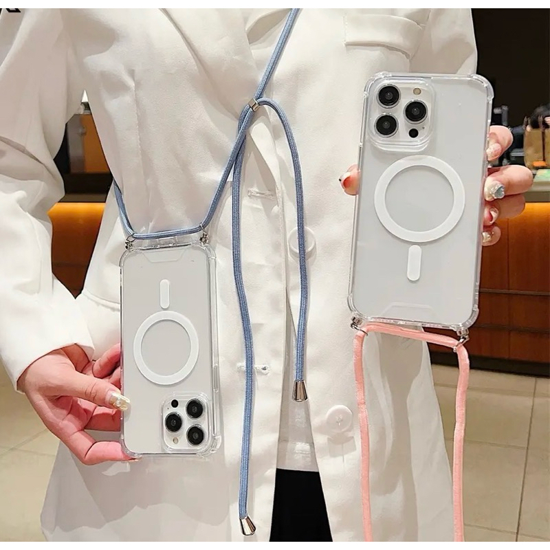 Jual LANYARD SLING CLEAR CASE WITH MAGSAFE IPHONE 17 PRO MAX 16 15 14 PLUS 13 PROMAX 13 PRO 12 ...