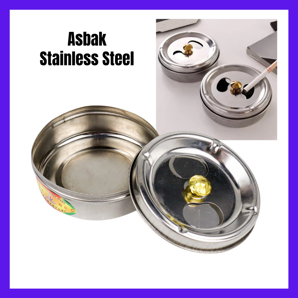 Jual Asbak Rokok Portable Rotation Enclosed Stainless Steel / Asbak ...
